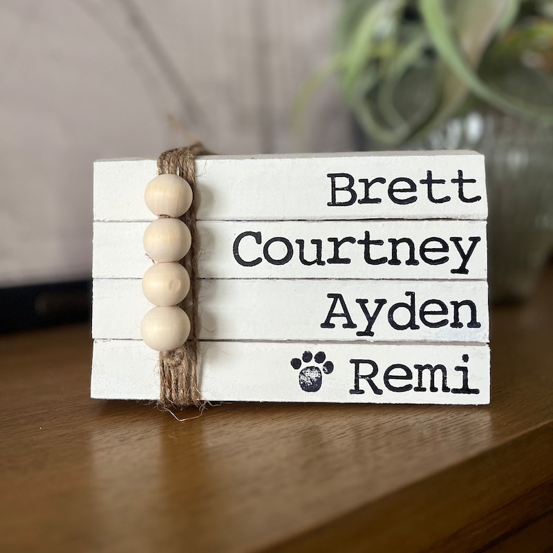 Name Book Stack 7 Names - Etsy