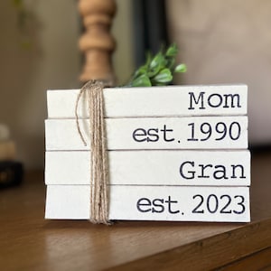 Mom and Mimi Book Stack, Mother's Day Gift, Personalized Stamped Books ...