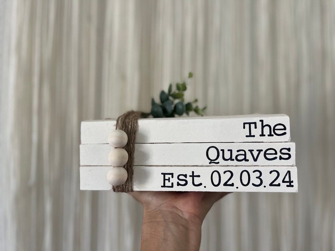 Established Date Books, Last Name Stamped Books, Wedding Gift, Bridal ...