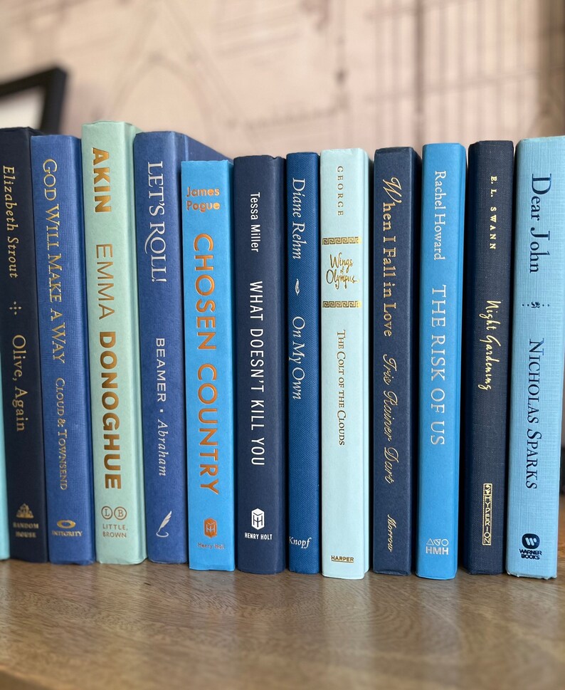 Blue Book Stack Blue Books for Home Decor Books by Color - Etsy