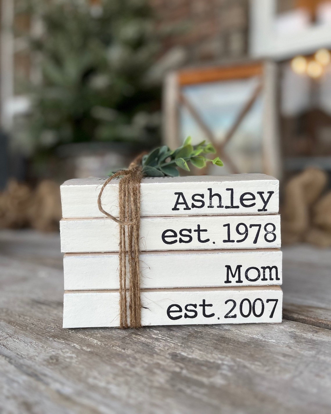 Books With Names Stamped Books Decorative Books Shelf - Etsy