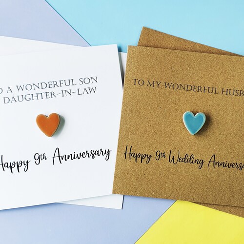 9th Wedding Anniversary Card Personalised Pottery Anniversary | Etsy
