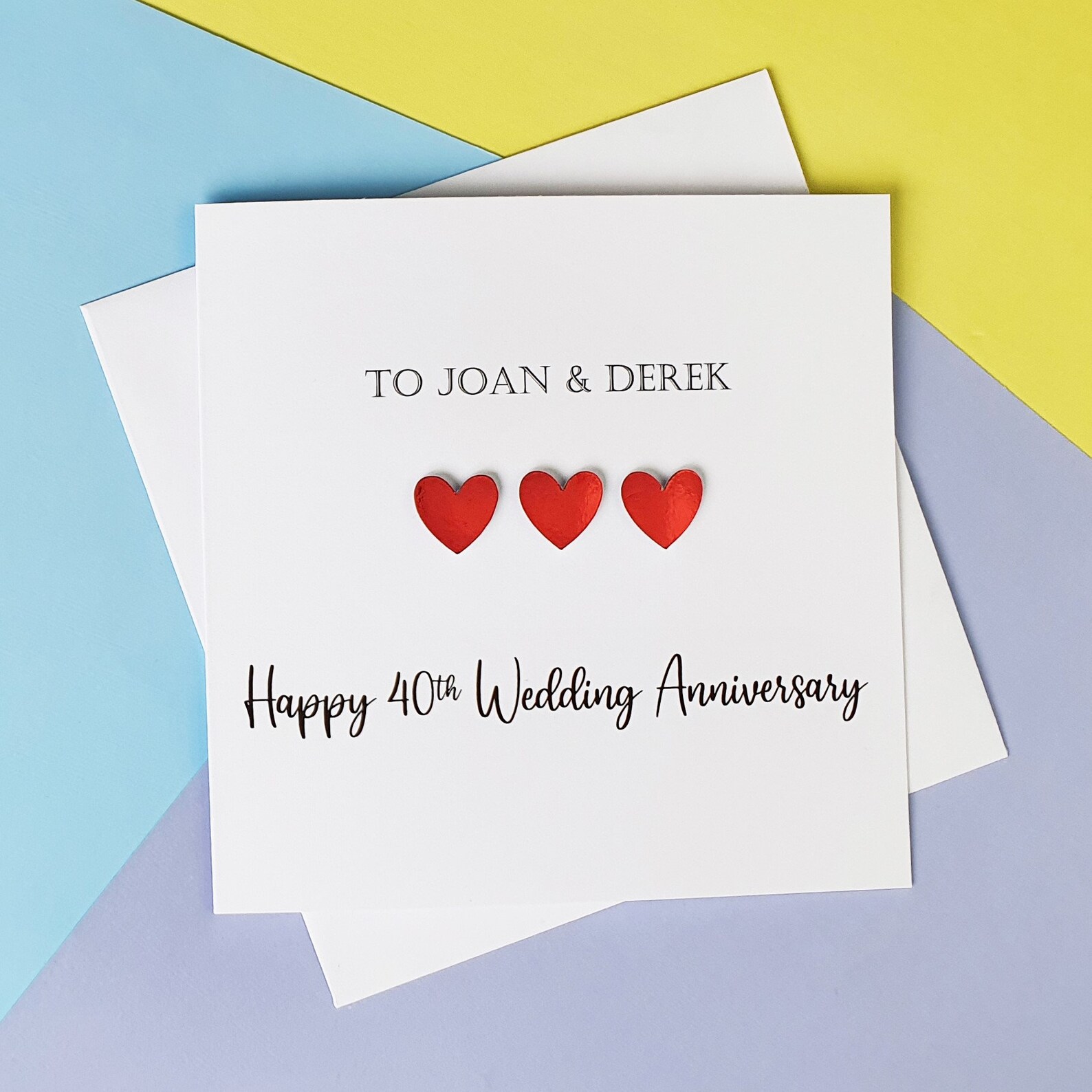 40th anniversary card Ruby wedding anniversary card | Etsy