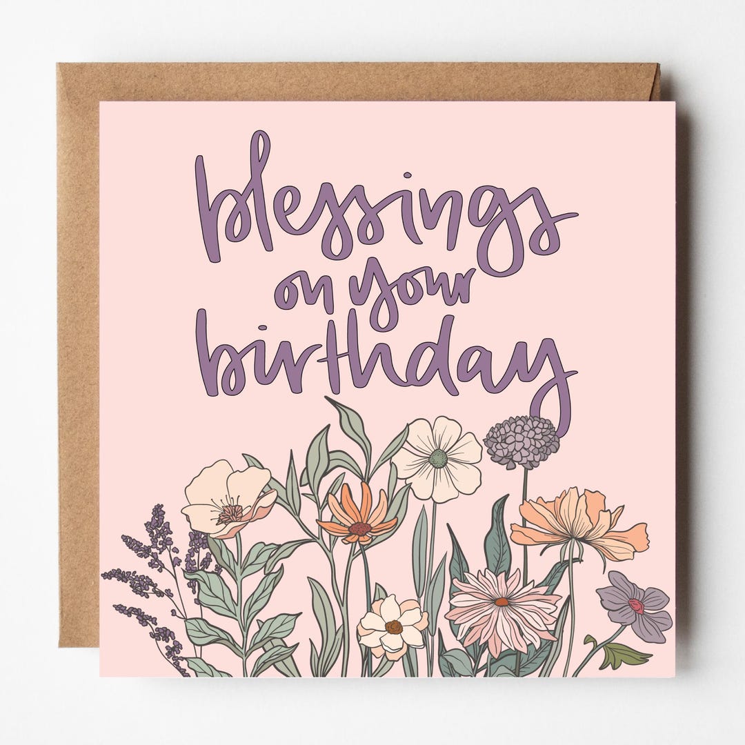 Blessings on Your Birthday - Christian Birthday Card - Etsy