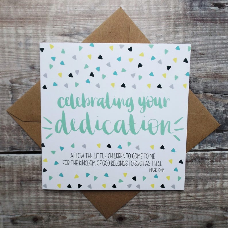 Celebrating Your Dedication Card Christian Cards | Etsy