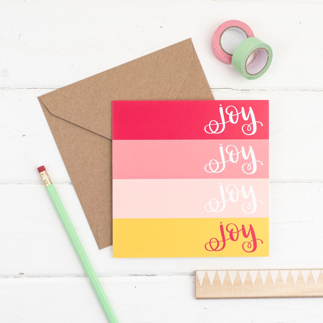 Joy Joy Joy Card Celebration Card - Etsy UK