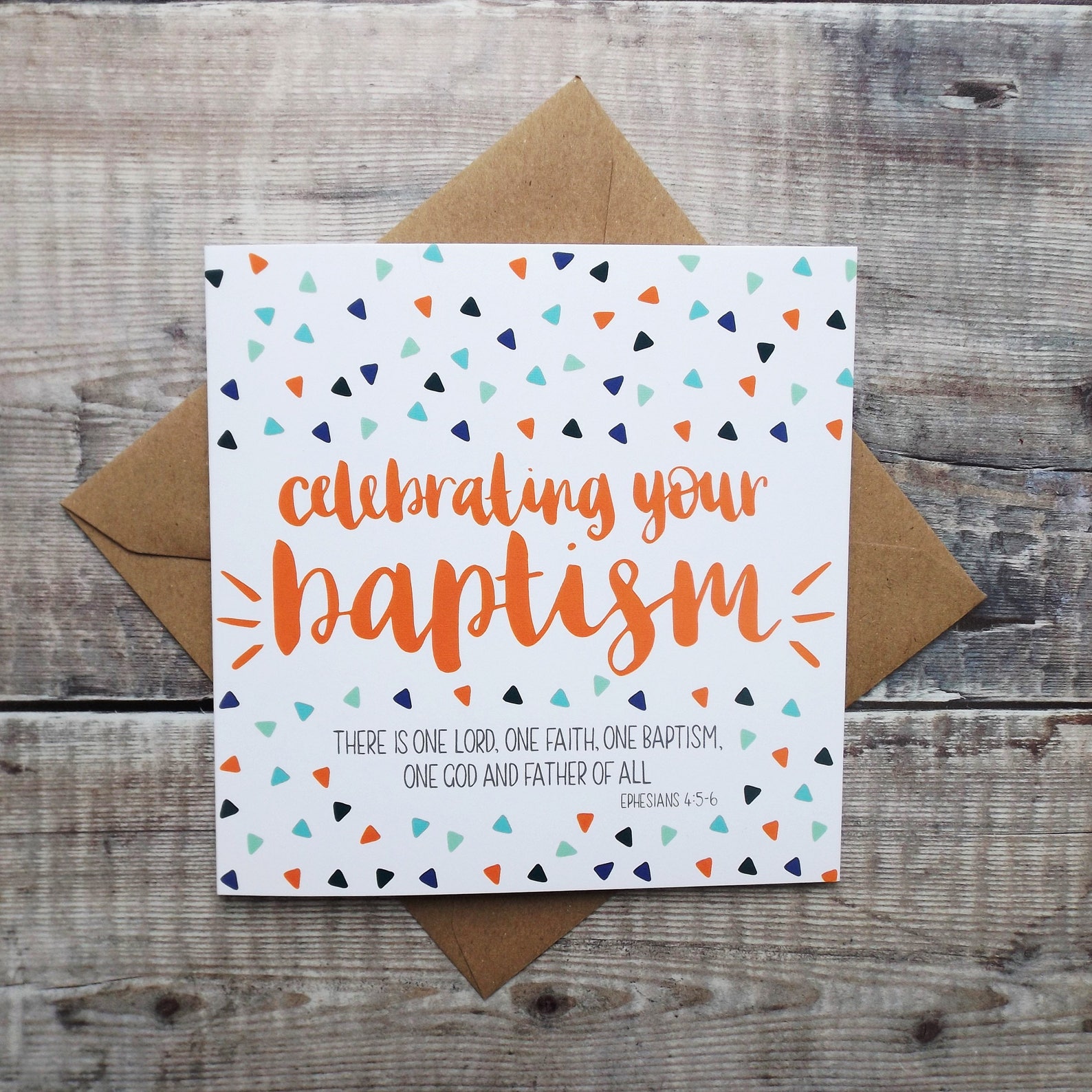 Celebrating Your Baptism Card Ephesians 4:5-6 Christening Card ...