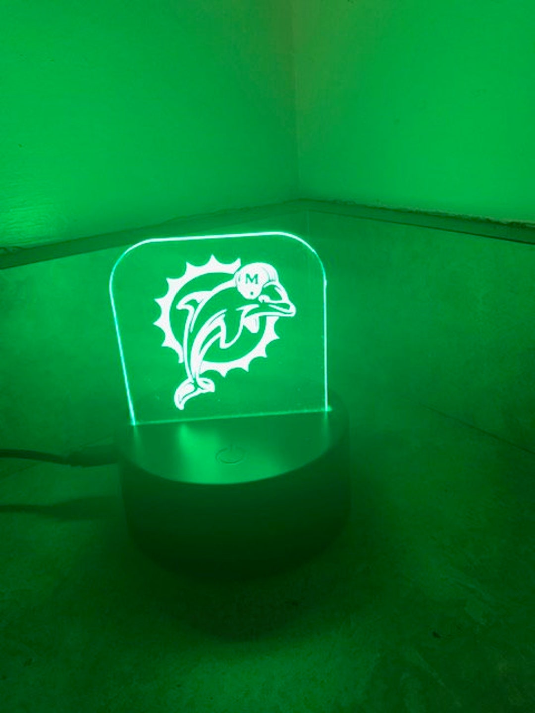 Miami Dolphins Custom RGB 4" Lighted Led Sign Made in USA - Etsy