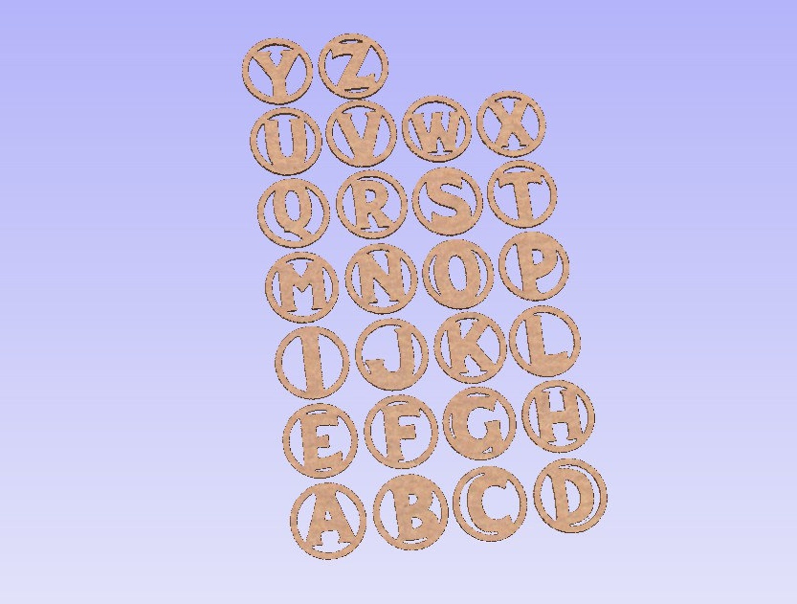 CNC / Laser DXF File ABC Circles Full Alphabet Vector - Etsy
