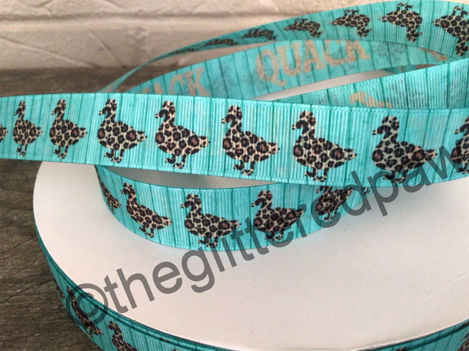 7/8” Leopard Print Duck Grosgrain Ribbon - Etsy
