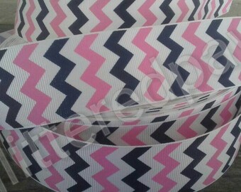 Pink Navy Chevron | Etsy
