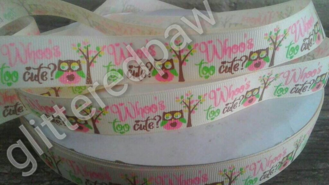 7/8 Whoo's Too Cute Grosgrain Ribbon - Etsy