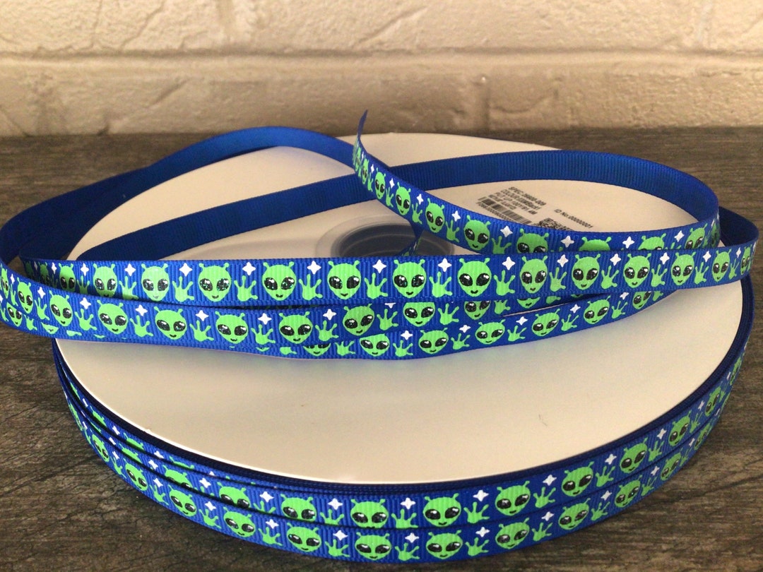 3/8 Glow in the Dark Space Aliens Grosgrain Ribbon - Etsy