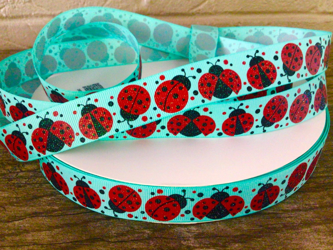 7/8 Red Ladybugs on Tropic Grosgrain Ribbon - Etsy