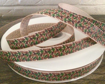 3/8 Camouflage Camo Print Grosgrain Ribbon Deer Hunting Forest Tree ...