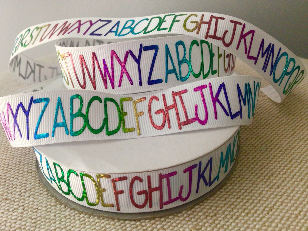 7/8” Alphabet Grosgrain Ribbon - Etsy