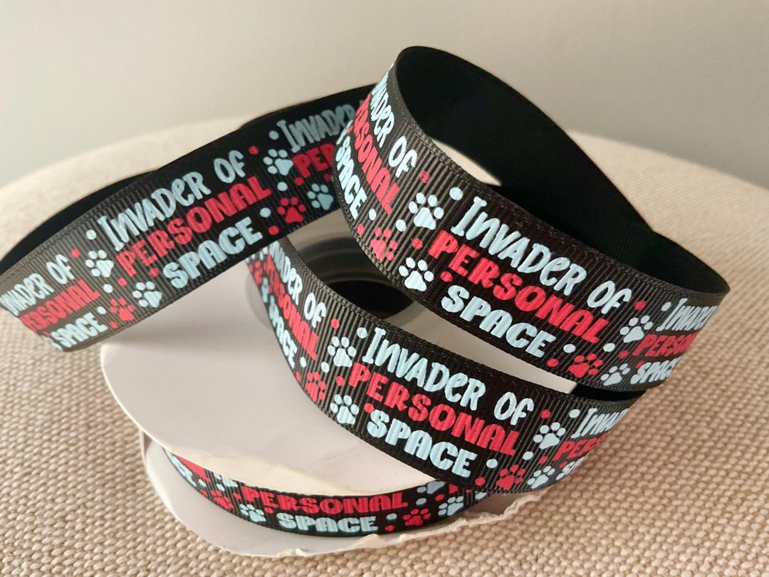 7/8” Invader of Personal Space on Black Grosgrain Ribbon by the Yard - Etsy