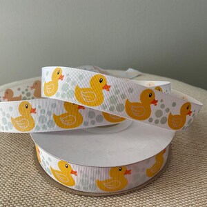 7/8” Rubber Ducky on White Grosgrain Ribbon - Etsy