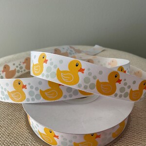 7/8” Rubber Ducky on White Grosgrain Ribbon - Etsy