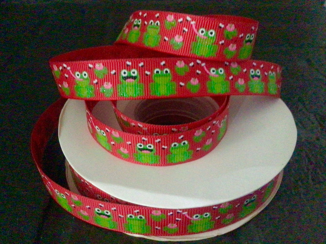 5/8” Frogs on Red Grosgrain Ribbon - Etsy