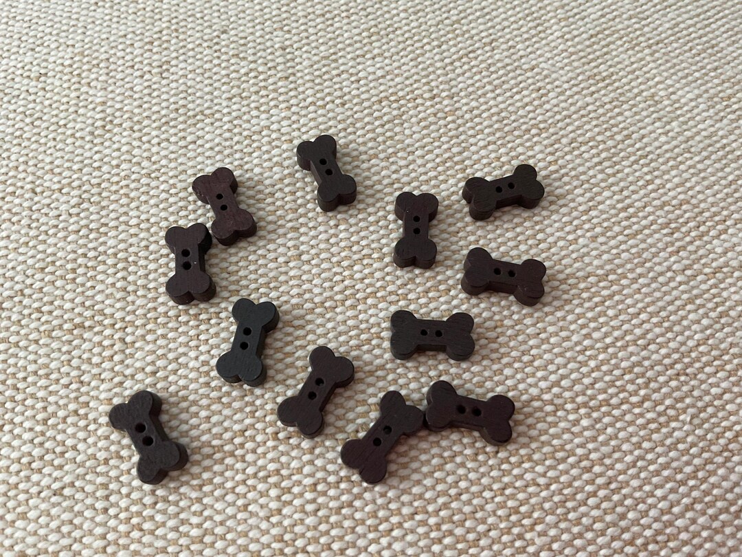 Brown Bone Shaped Buttons Set of 12 - Etsy