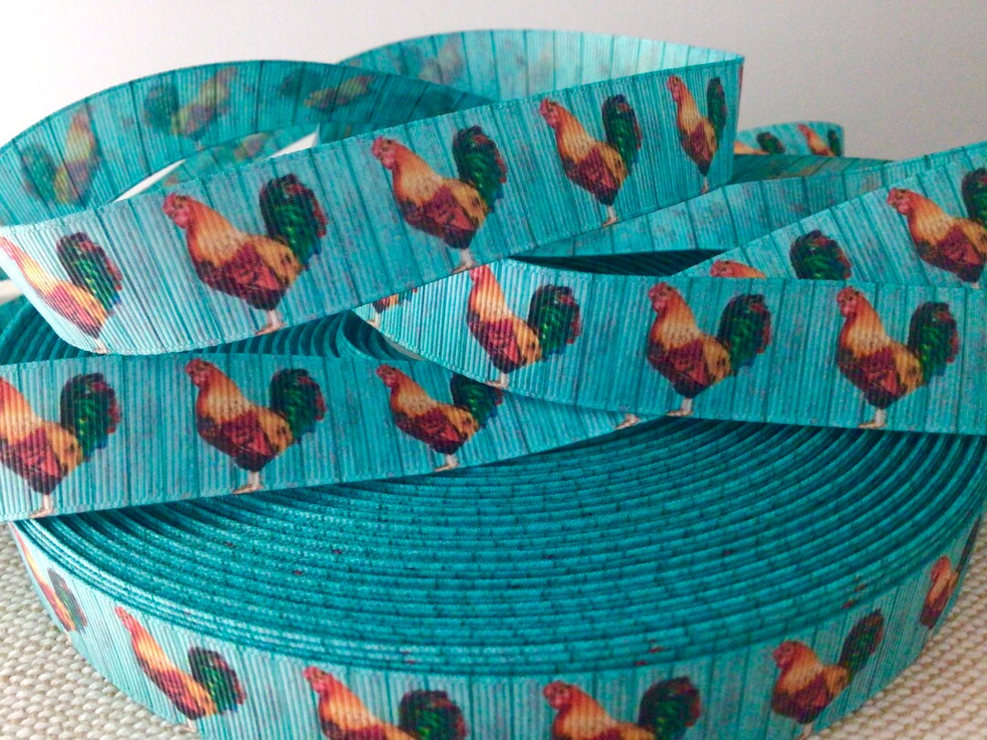7/8” Rooster Grosgrain Ribbon - Etsy