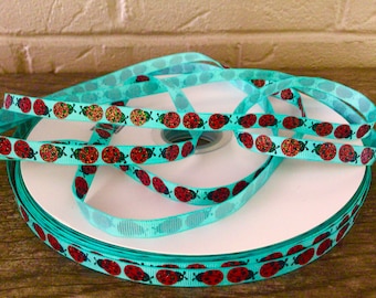Ladybug Ribbon 1 Inch Ladybug Grosgrain Ribbon Lady Bug - Etsy