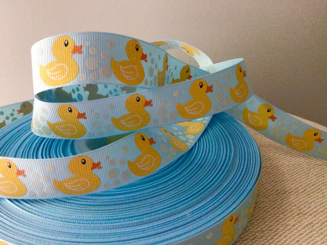7/8” Rubber Ducky on Light Blue Grosgrain Ribbon by the Yard - Etsy