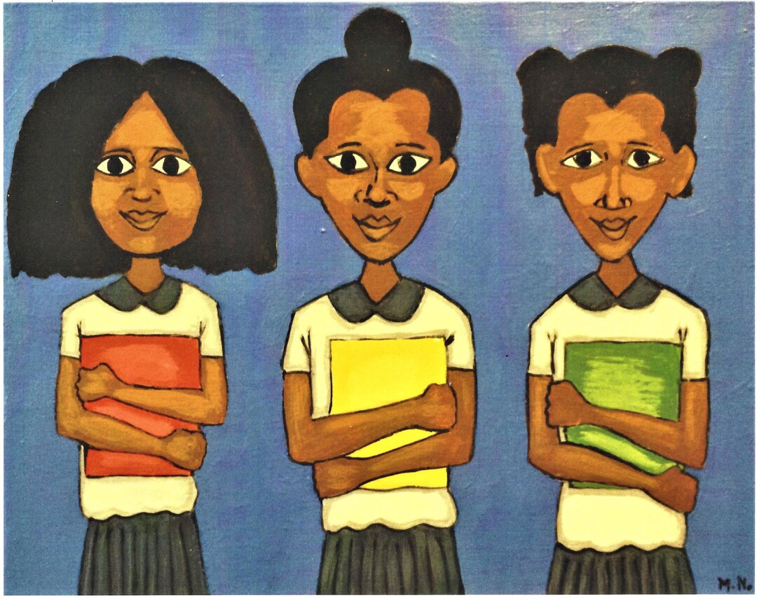 Three Girls Art Print: African American Art, Black Artist Wall Decor - Etsy