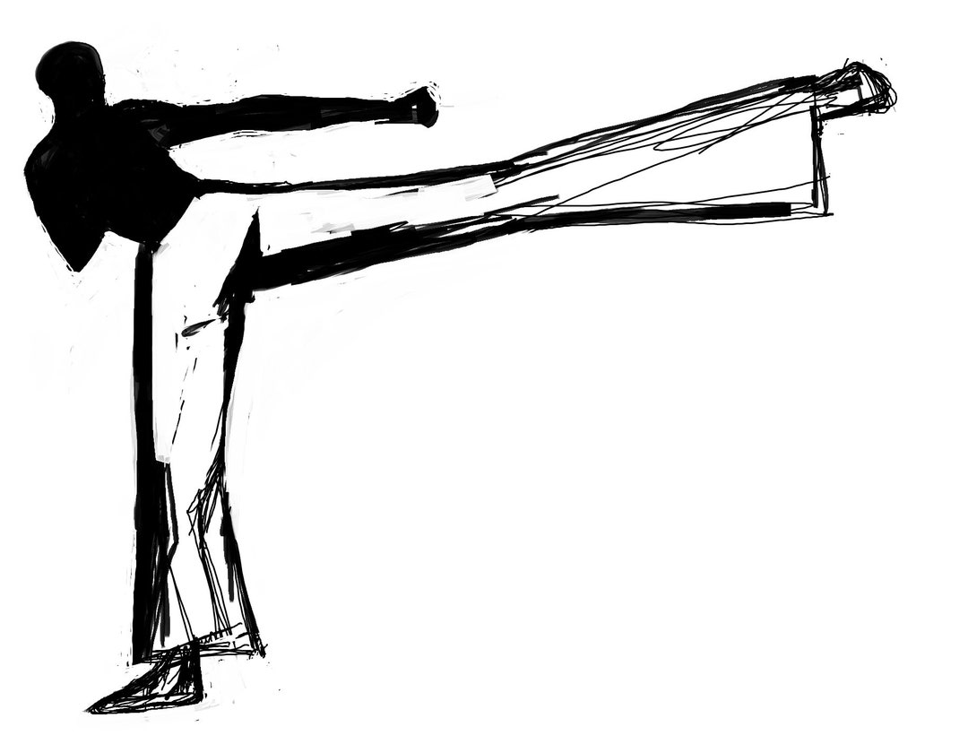 Side Kick, Black and White, Silhouette, Modern Art, Minimalist ...