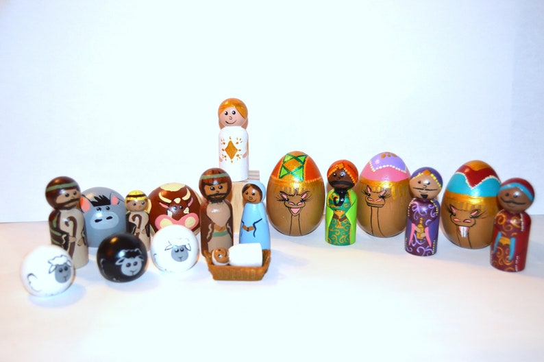 18 Piece Nativity - Etsy