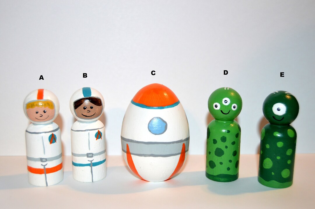 Astronauts & Aliens Peg Dolls - Etsy