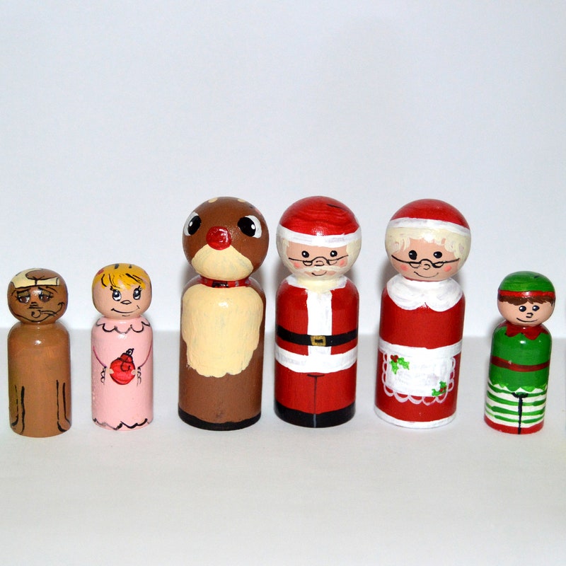 Christmas Peg Dolls - Etsy