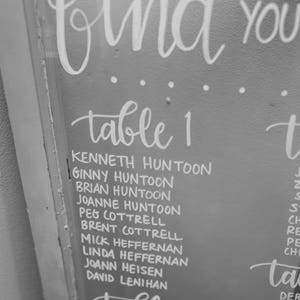 Hand Lettered Table Assignment Sign Calligraphy - Etsy