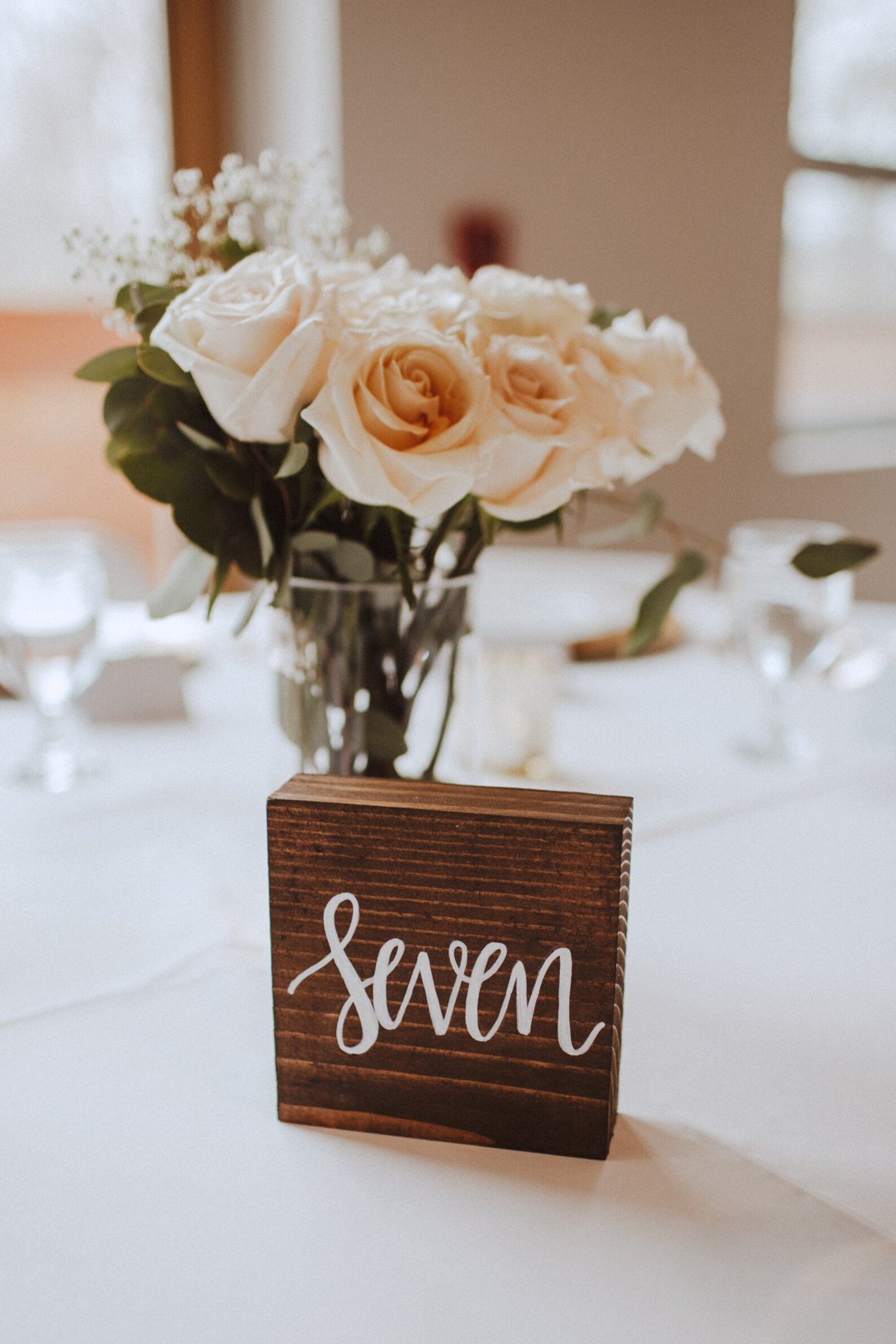 Wooden Hand Lettered Table Numbers - Etsy