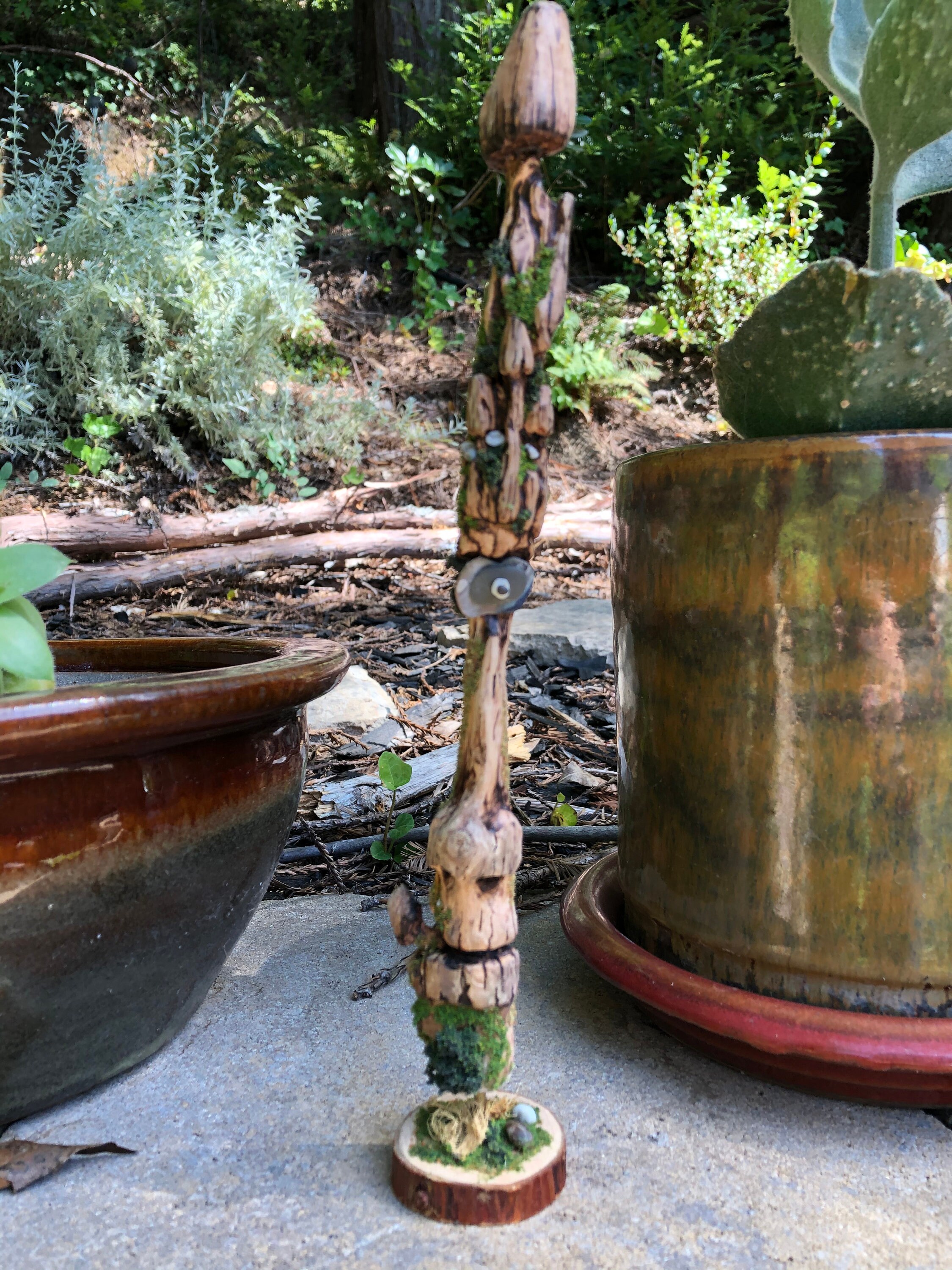 Sculpture Pyrography Totem One Eyed Piotyr Tree Spirit Wood Carving Art ...