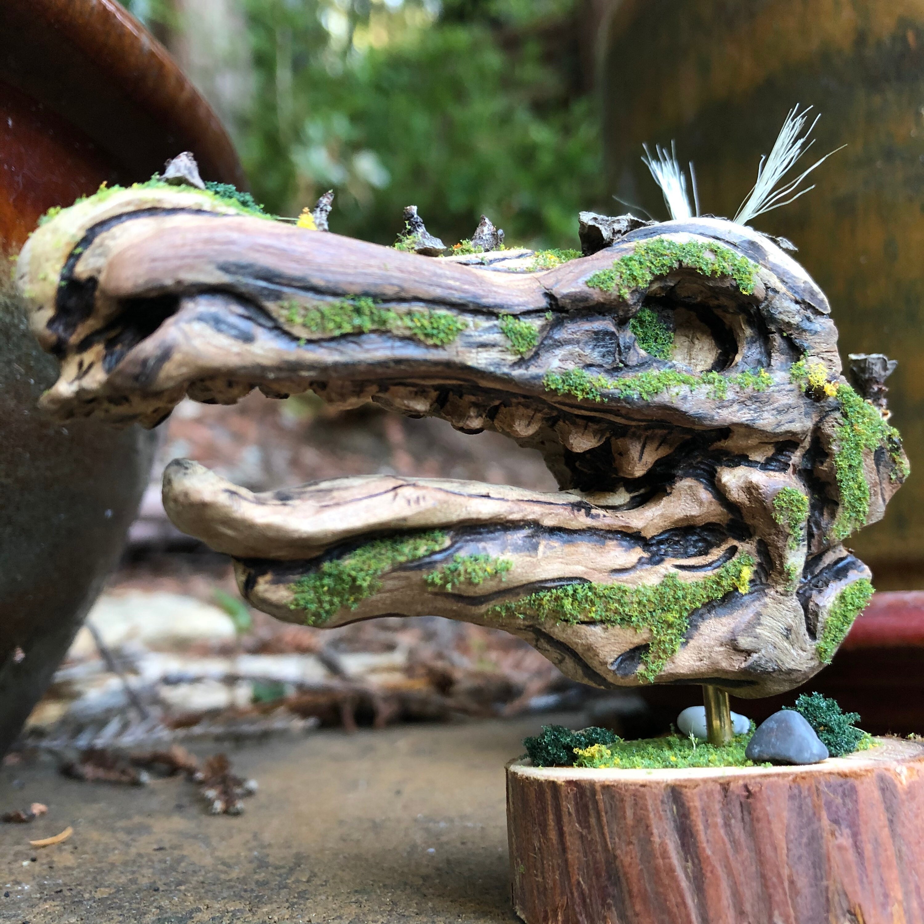 Sculpture Pyrography Totem One Eyed Piotyr Tree Spirit Wood Carving Art ...