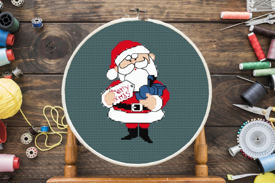 Santa Cross Stitch Pattern - Etsy