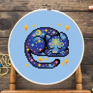 Celestial Cat Cross Stitch Pattern - Etsy