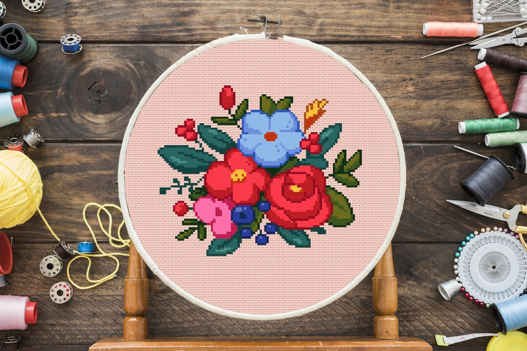 Floral Blank Cross Stitch Pattern - Etsy