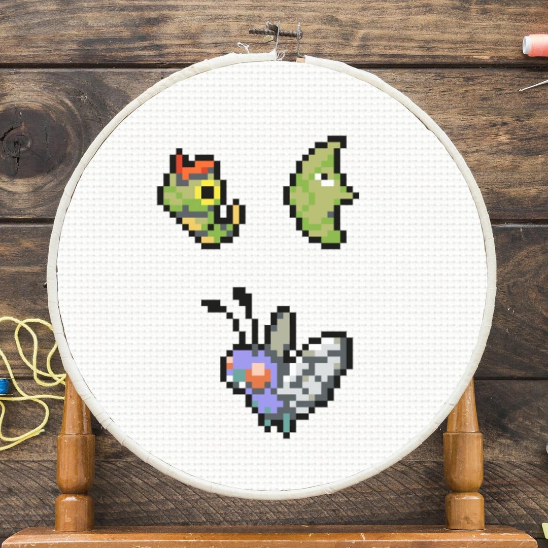 Caterpie Evolution Cross Stitch Pattern - Etsy