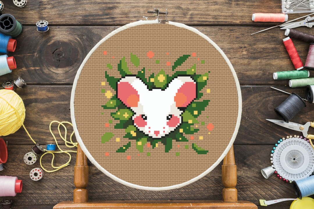 White Mouse Cross Stitch Pattern - Etsy