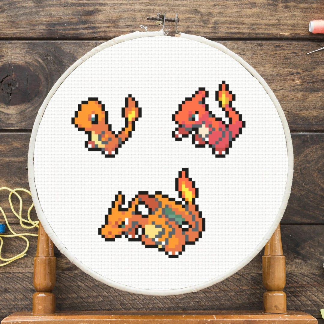 Charmander Evolution Cross Stitch Pattern - Etsy