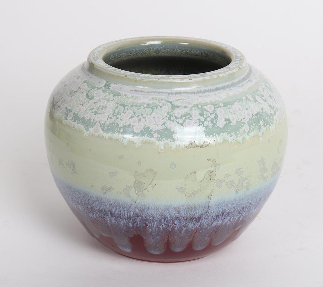 Eggshell Ceramic Tri-colored Pot - Etsy