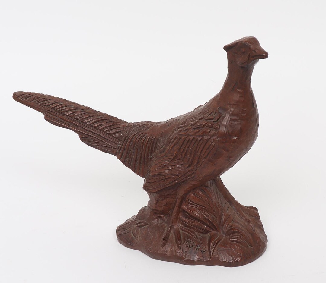 Chinese Wood Carved Pheasant Figure - Etsy