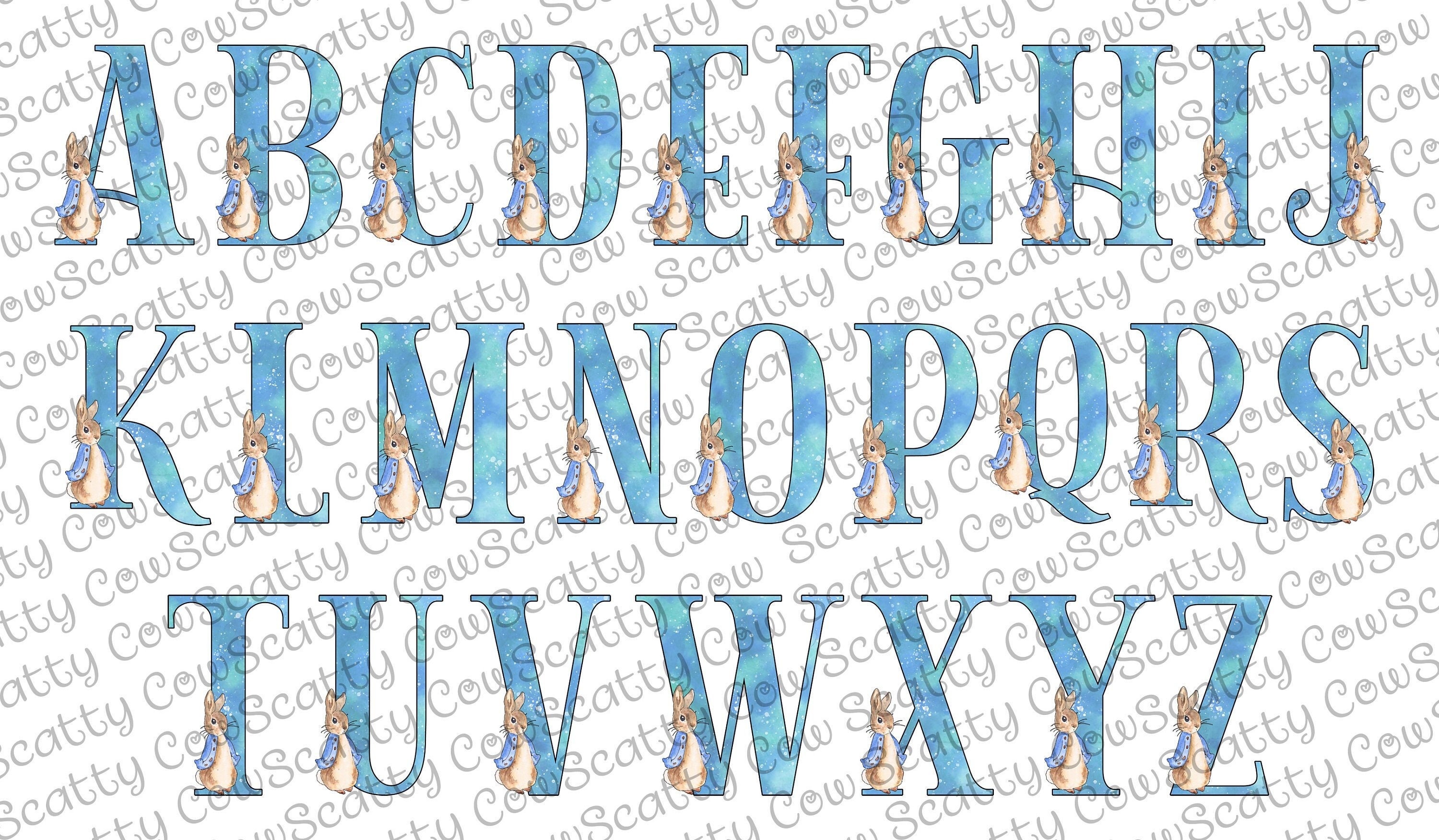 Peter Rabbit Alphabet PNG Digital Download Letters K L M | Etsy