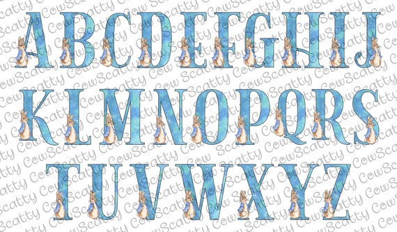 Peter Rabbit Alphabet PNG Digital Download Letters A B C - Etsy UK