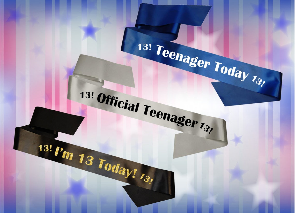 Personalised 13th Birthday Teenager Sash Fun Style Gift Body - Etsy