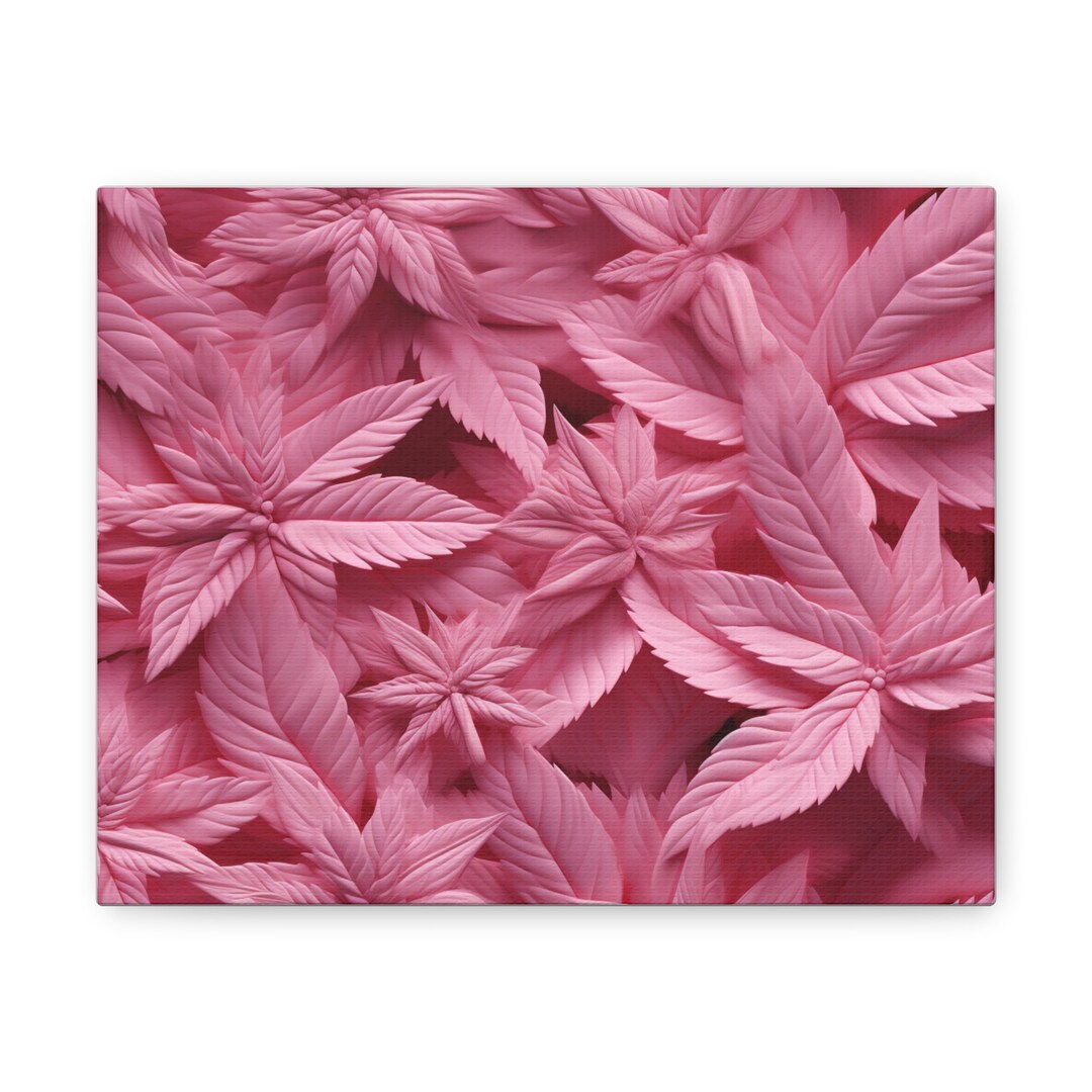 Pink Weed Canvas Gallery Wraps Pink Cannabis Wrap for Canvas Girl ...
