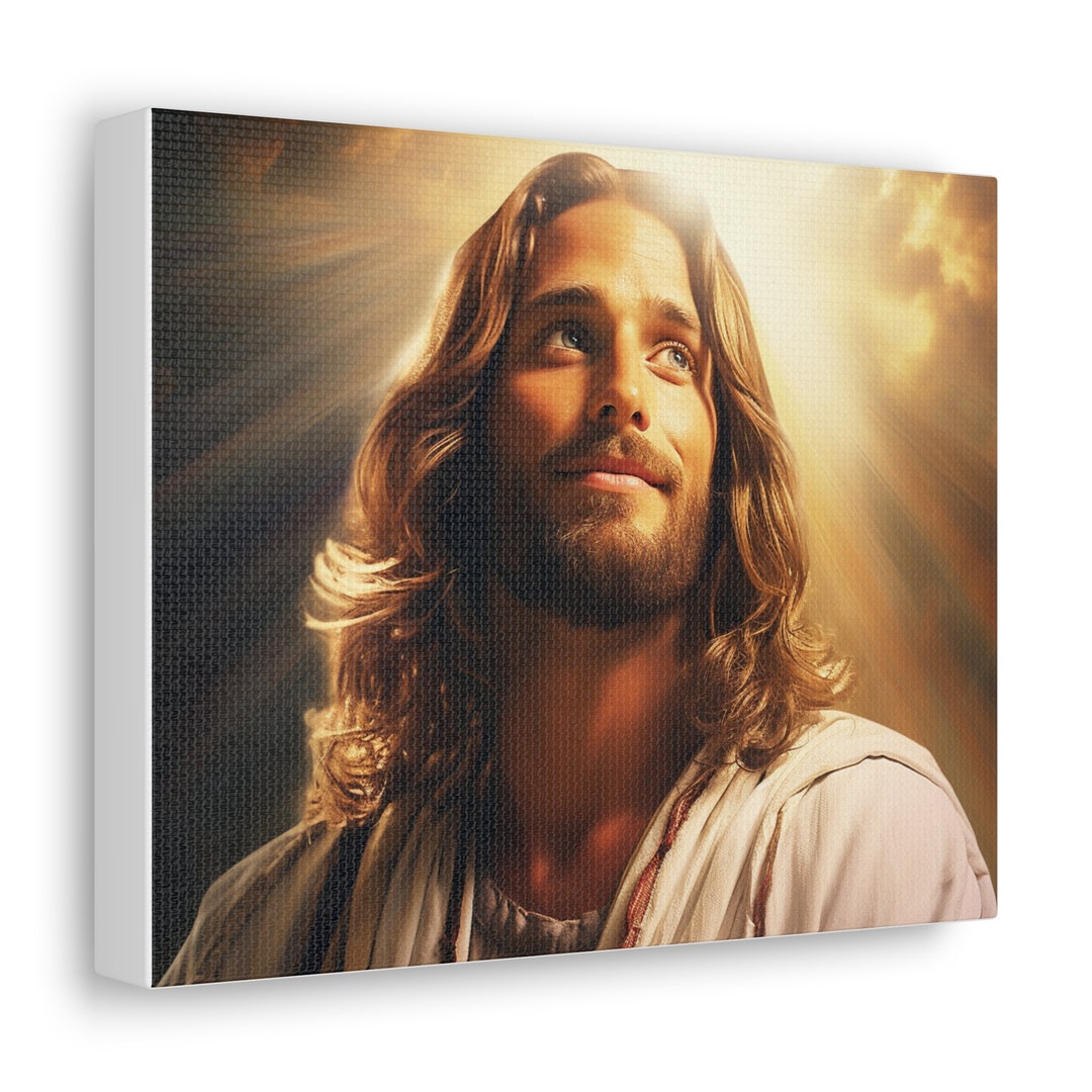 Jesus Art Canvas With Sunlight Blessed Canvas Prayer Photo Jesus Canvas ...